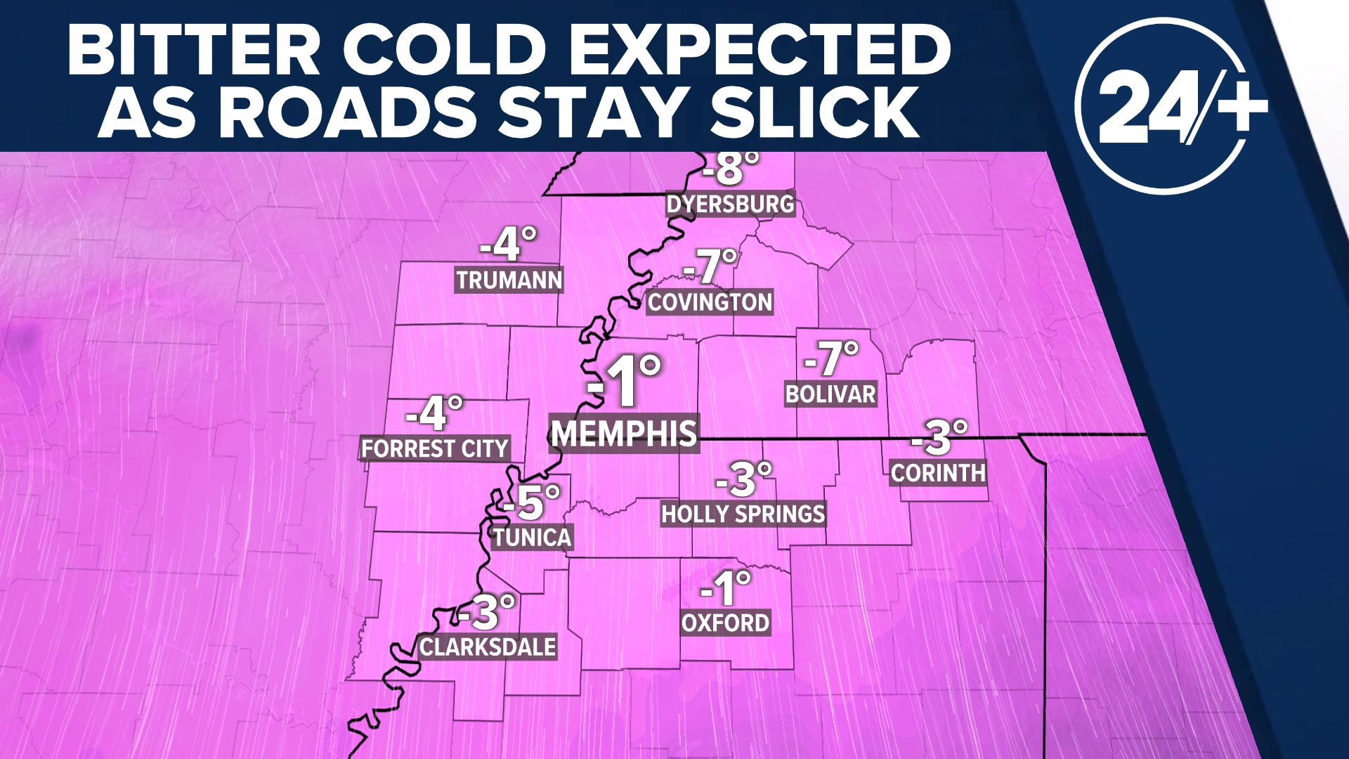 Snow and sleet lead to slick roads in Memphis as bitter cold arrives ...