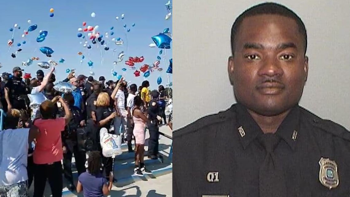Balloon release for fallen Memphis Police Officer Darrell Adams ...