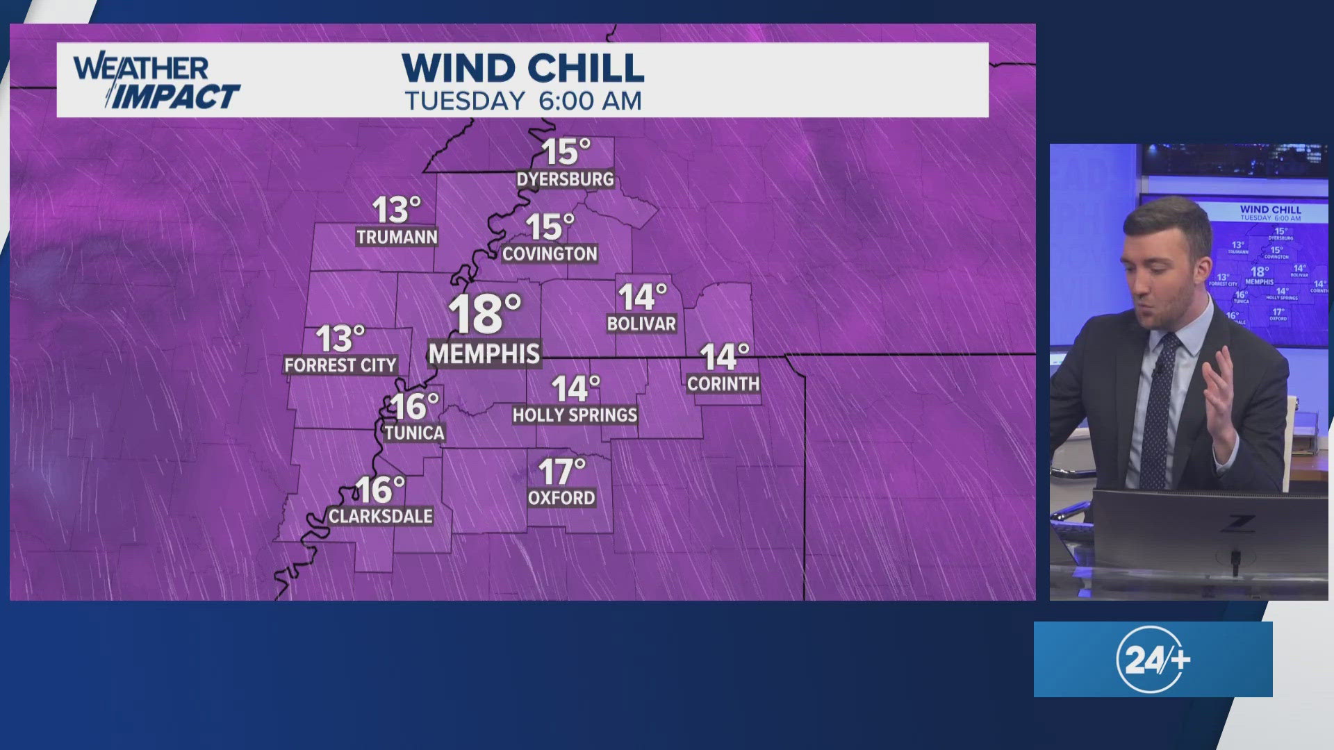Cold Tuesday, temperatures warm a bit by New Year's Day | ABC24 ...