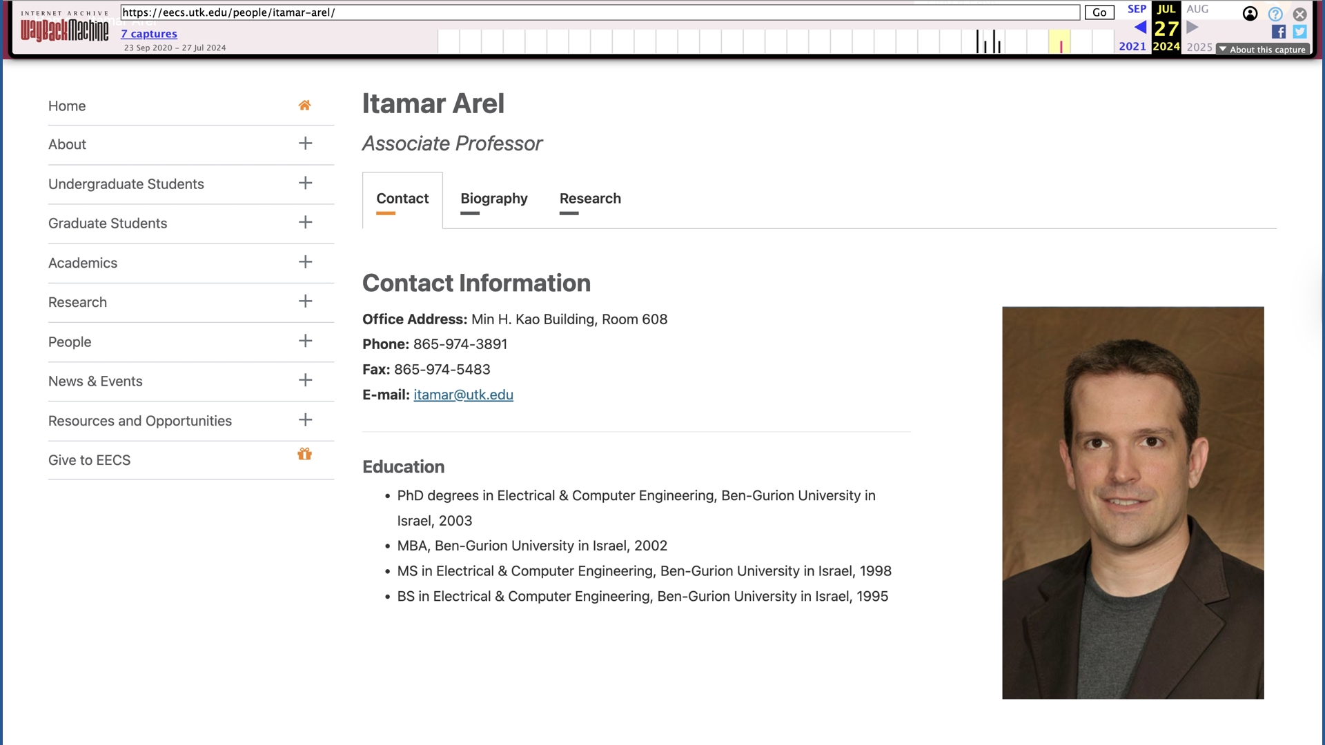 Former UT professor Itamar Arel communicated with Jeffrey Epstein on AI ...
