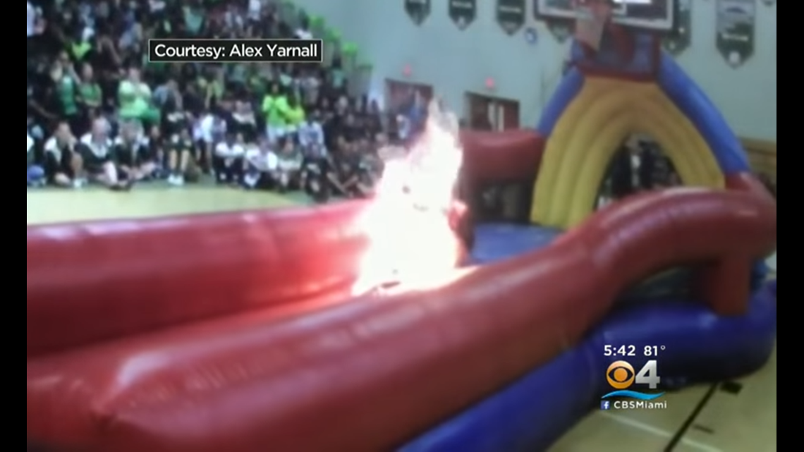 Man accidentally lights himself on fire during high school pep rally ...