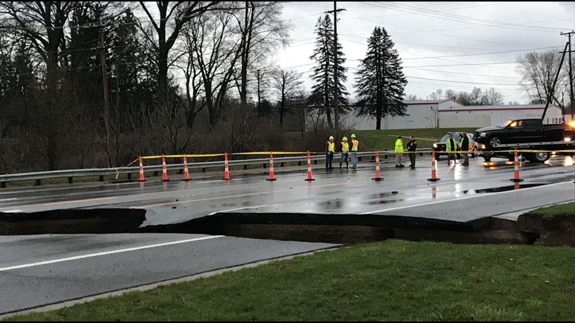 State Route 79 closed in Licking County after roadway collapses | 10tv.com
