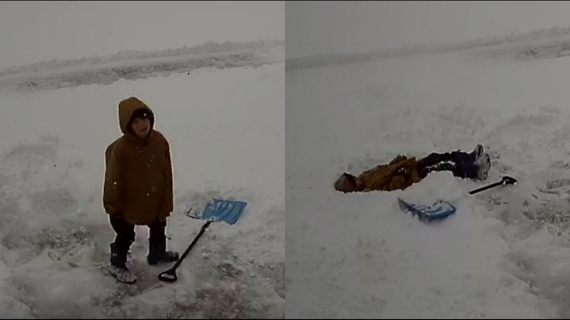 Hilarious video shows boy learning why we all hate shoveling snow ...