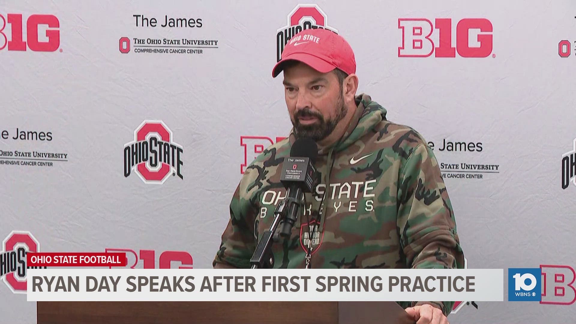 Ohio State head coach Ryan Day speaks after 1st spring practice | 10tv.com