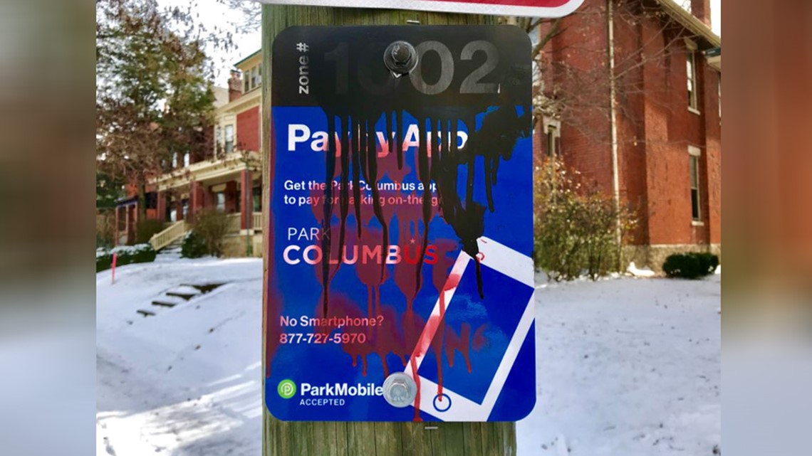 Vandals deface Short North parking signs on first day of new rules ...
