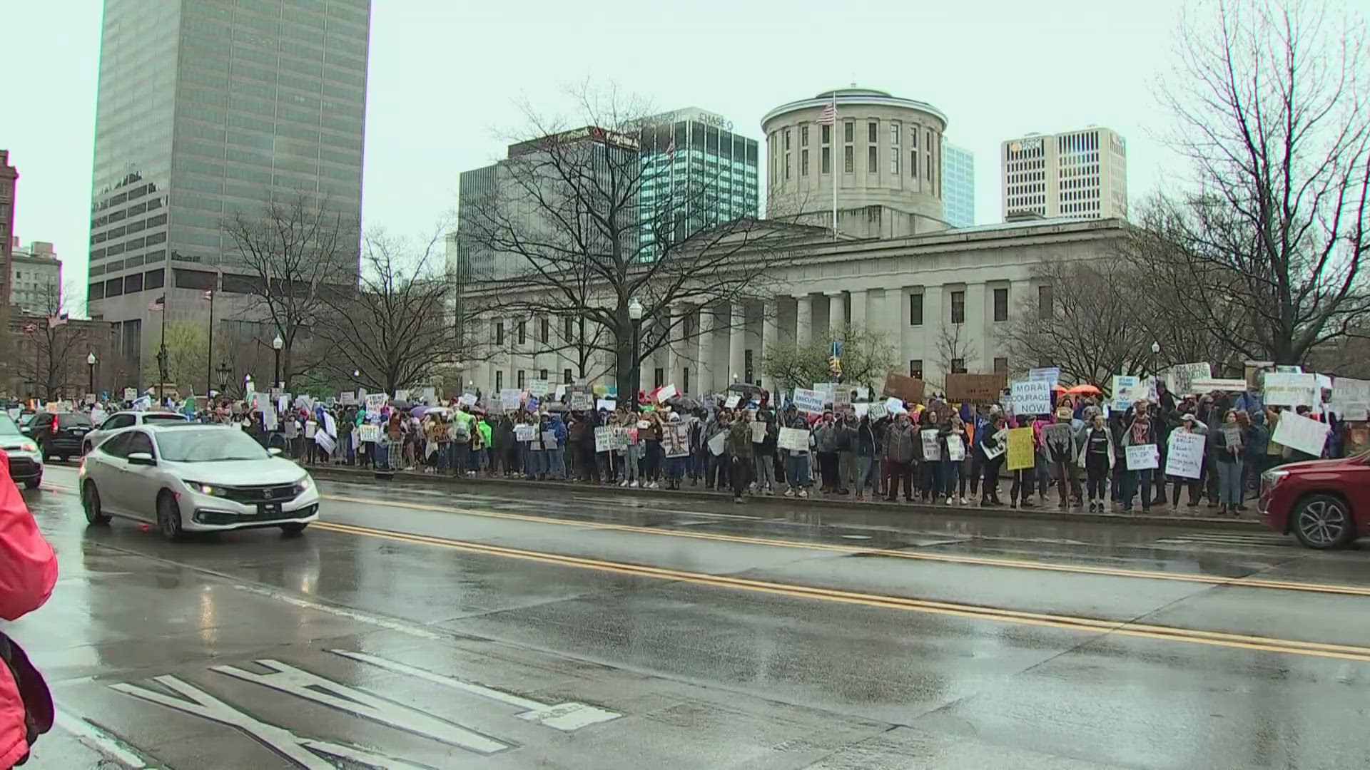 Protesters join nationwide ‘Hands Off!’ rally in Columbus | 10tv.com