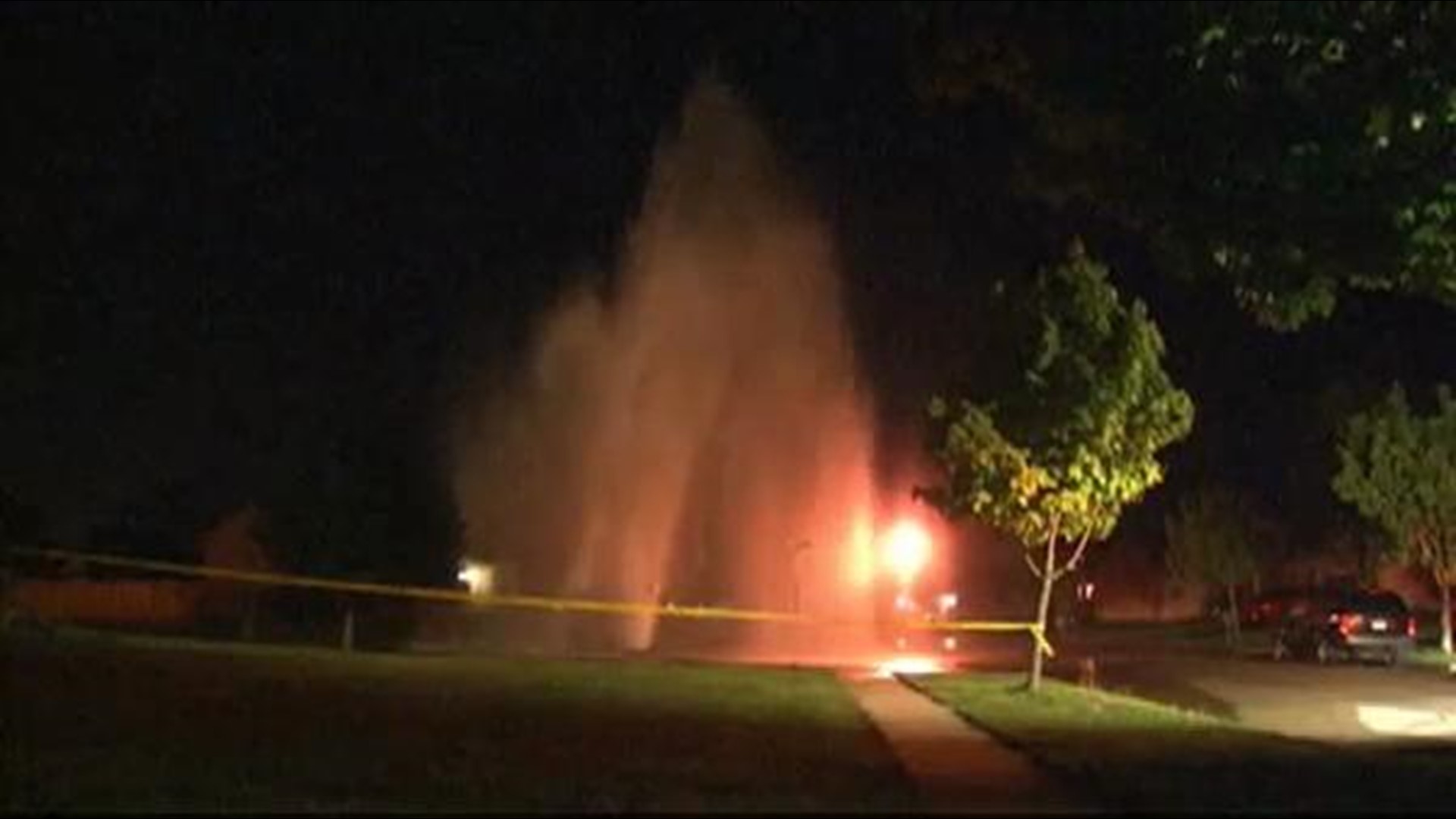 Water Line Break Creates Geyser | 10tv.com