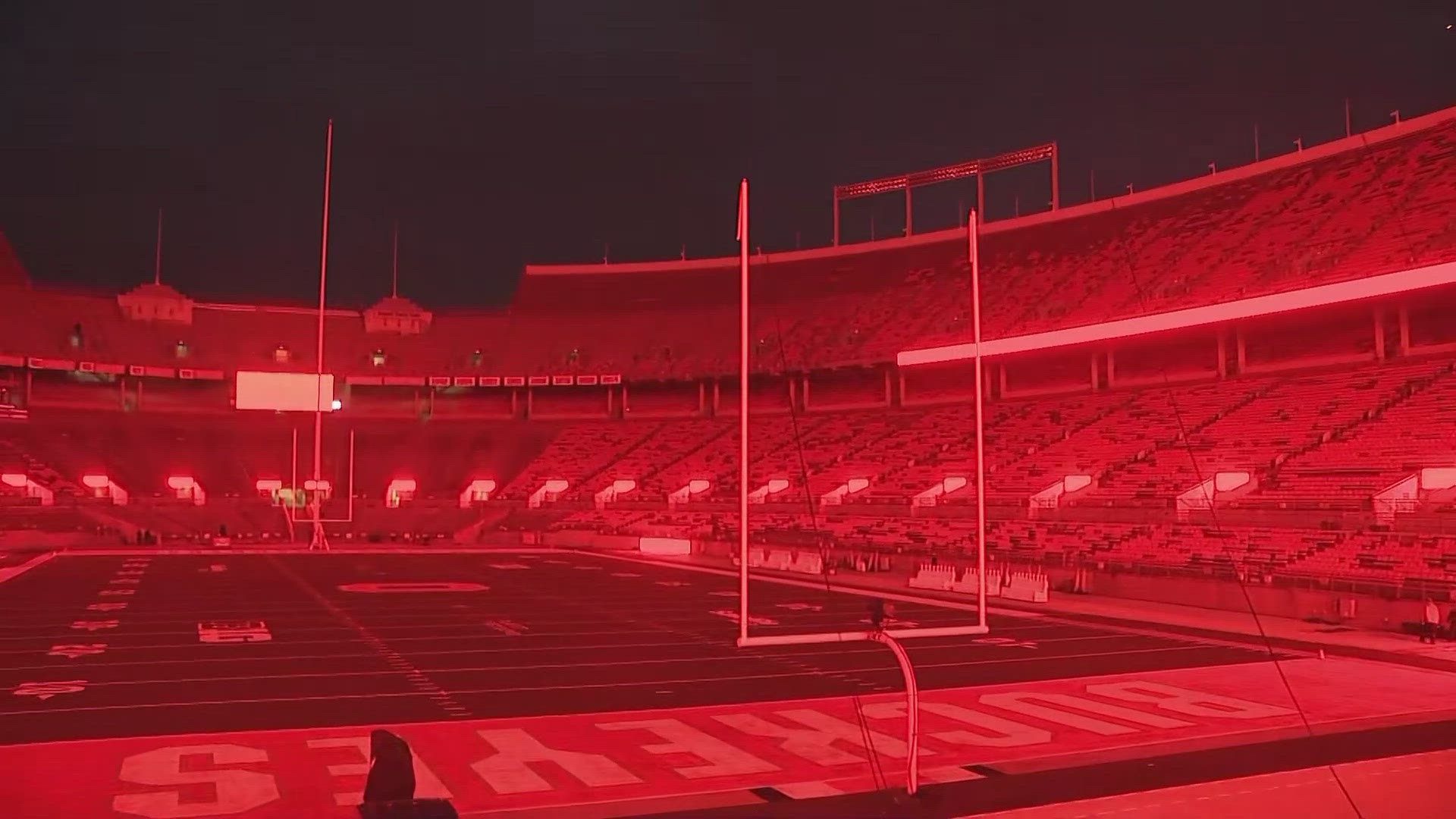 Ohio Stadium testing out scarlet light display ahead of playoff game ...