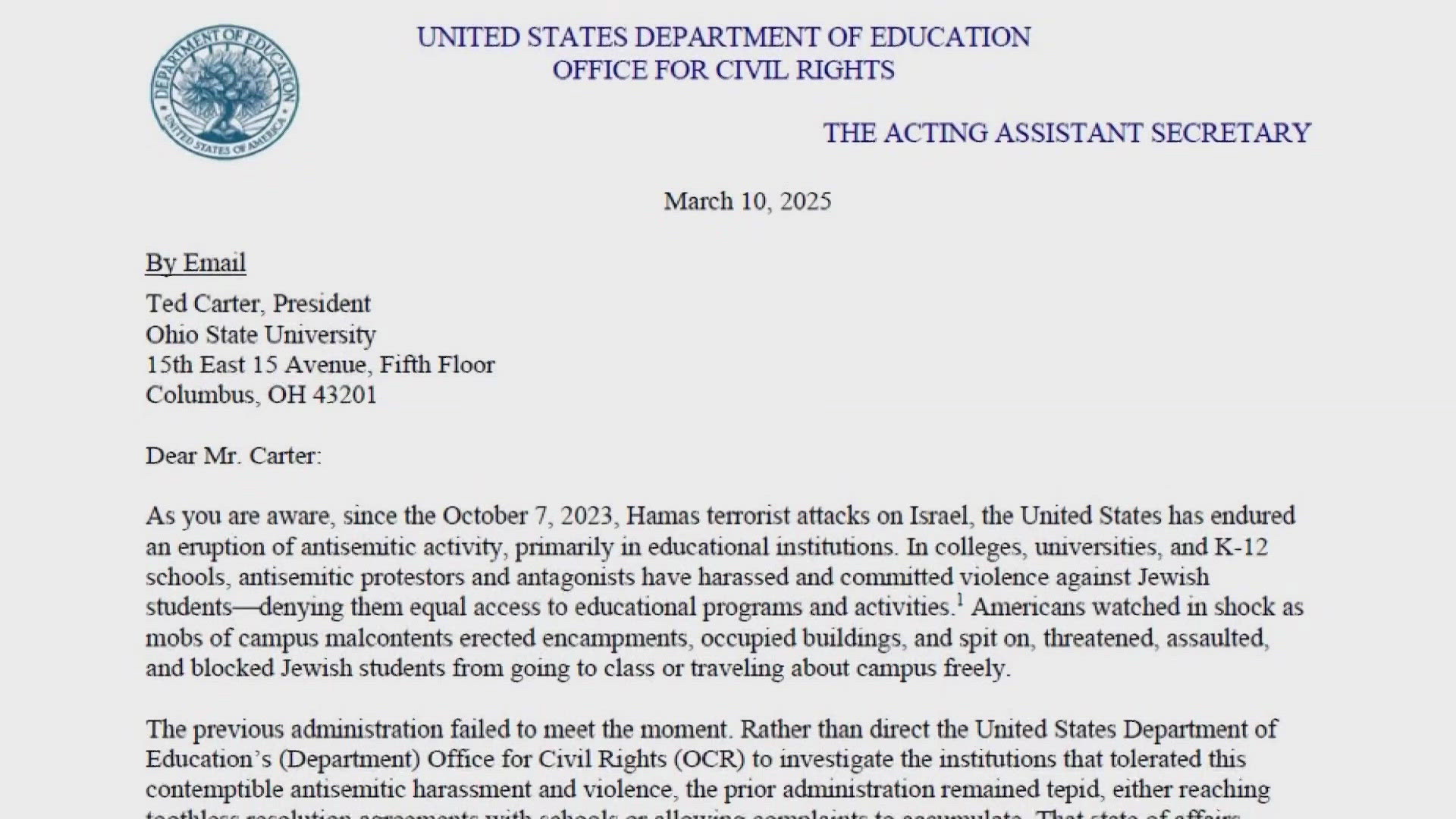 Ohio State under investigation by Department of Education for alleged ...