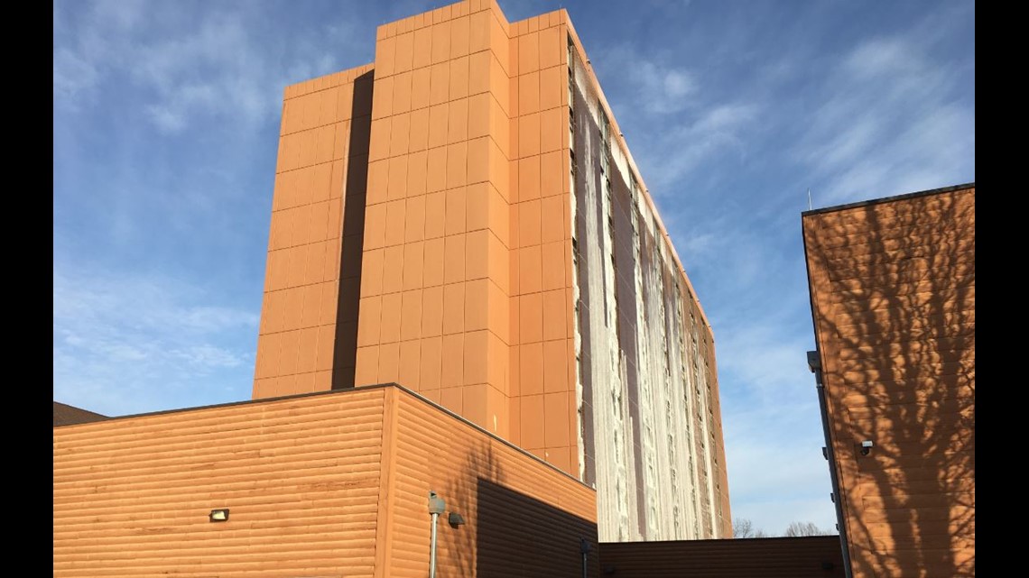 Ice forms outside closed Fort Rapids Water Park after water pipe bursts ...