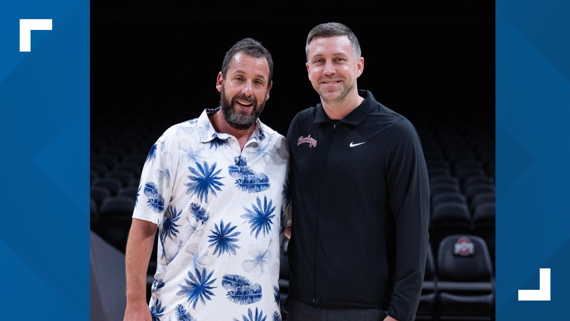 Adam Sandler swings by Ohio State basketball practice ahead of comedy ...