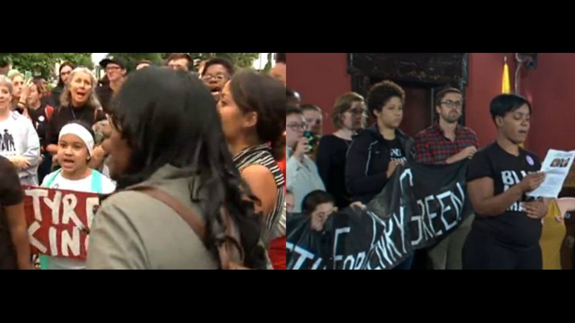Protesters take over city council meeting and hold protest at Ohio ...