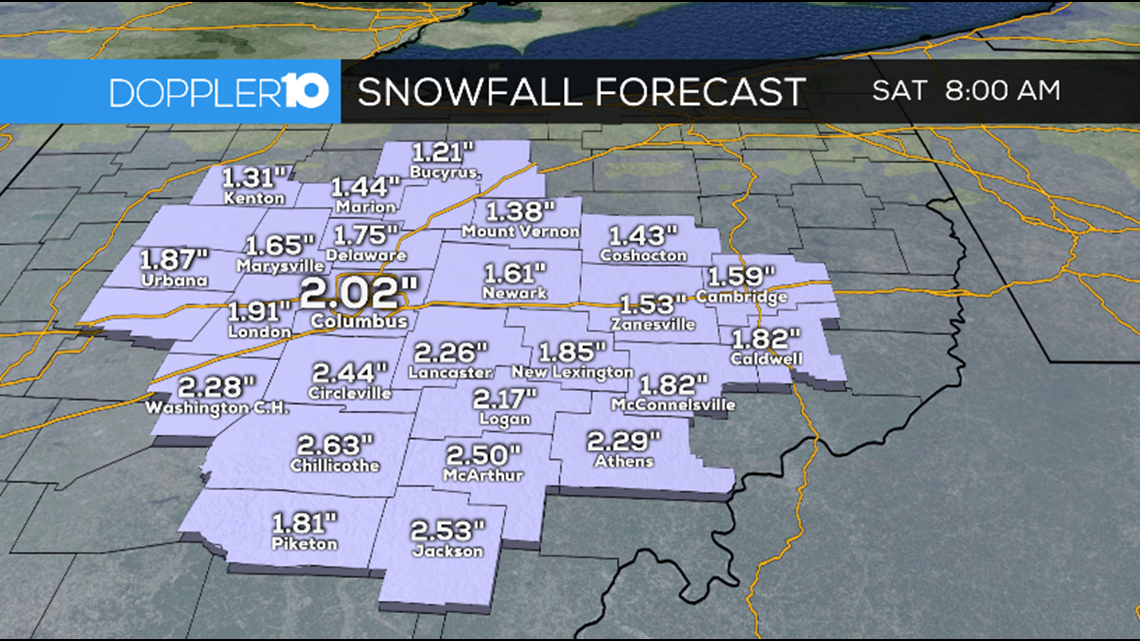 Tracking snow heading into Central Ohio; up to 3" possible overnight ...
