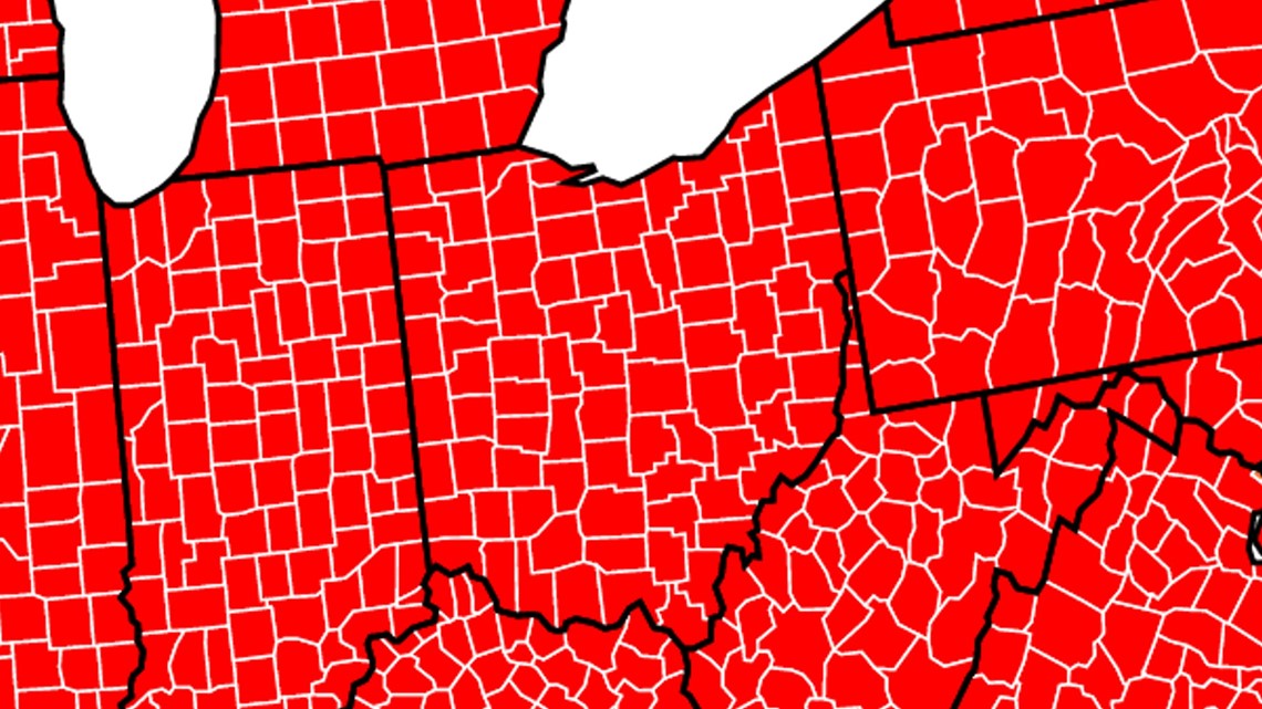 All Ohio counties show high transmission of COVID-19 on CDC map | 10tv.com