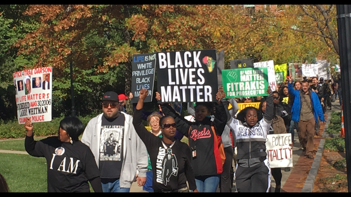 Hundreds march in downtown Columbus protesting against police brutality ...