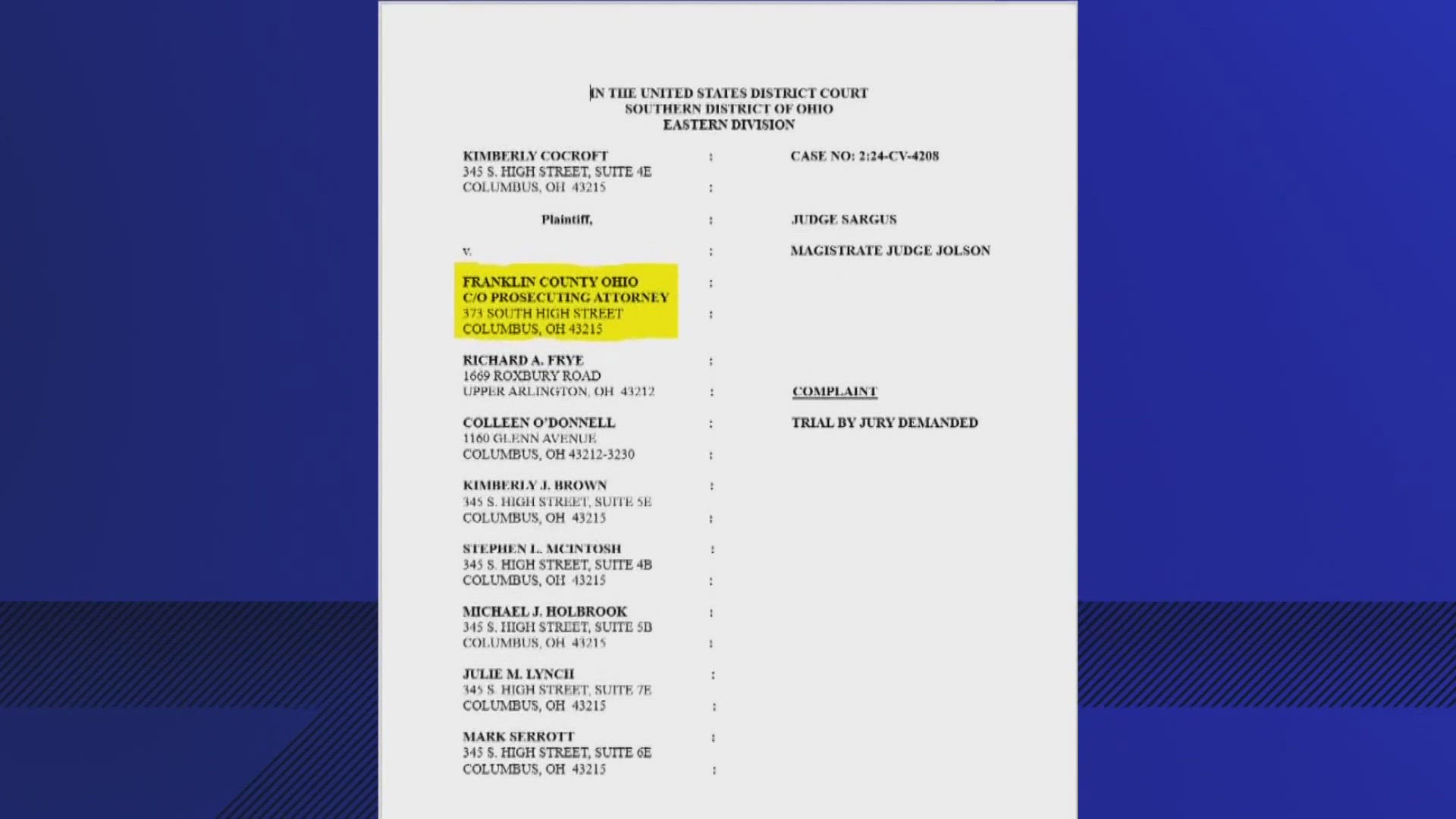 Franklin County judge alleges retaliation after filing federal lawsuit ...