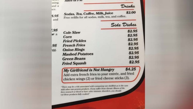 Diner offers 'My Girlfriend is Not Hungry' menu option | 10tv.com