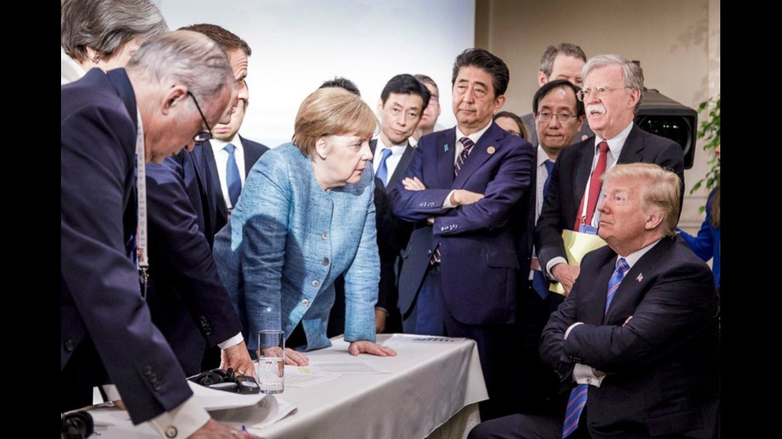 Body language: Photo of Merkel, Trump captures G-7 tensions | 10tv.com