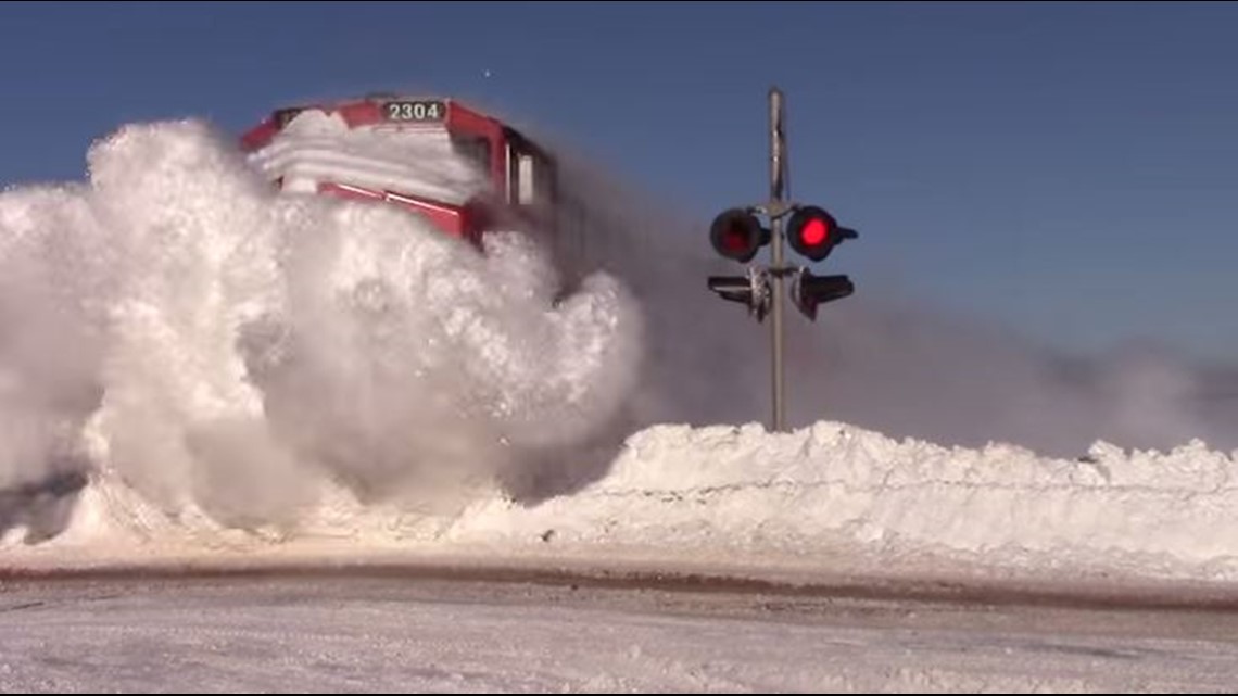 VIRAL VIDEO: Train Plows Through Snow Drift | 10tv.com