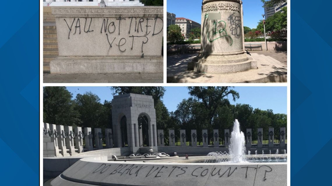 Vandals deface monuments at National Mall during DC protests | 10tv.com