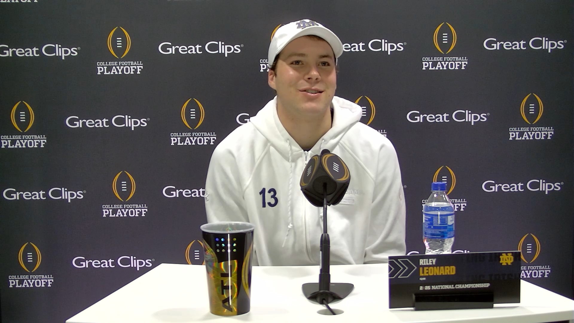 Riley Leonard | Notre Dame Media Day at CFP National Championship in ...