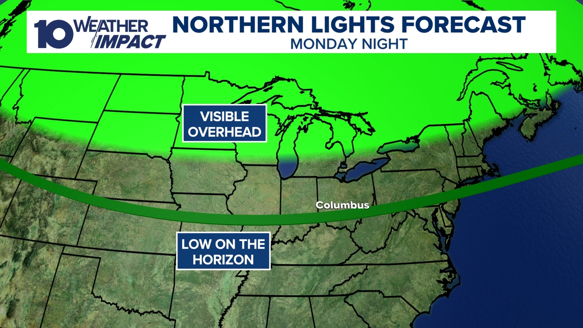 The Northern Lights may be visible in central Ohio on Monday night ...