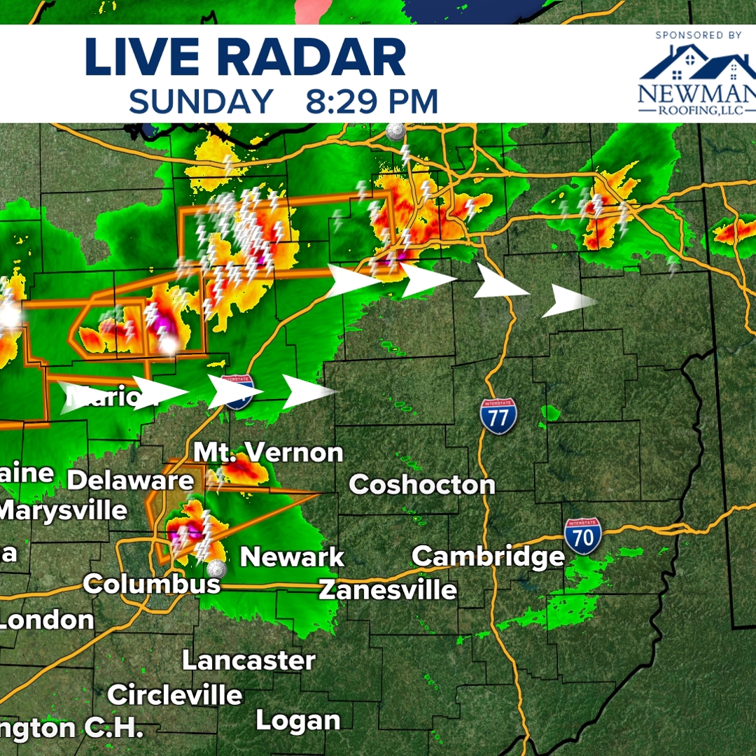 Severe thunderstorms move out of central Ohio; large hail reported ...