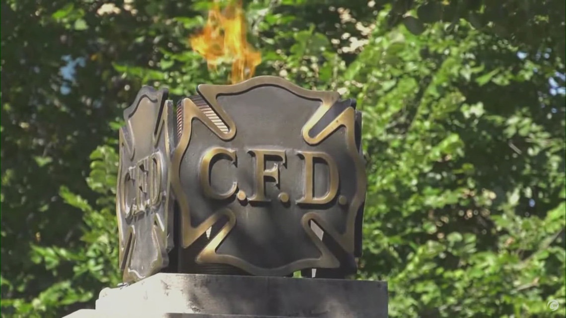 Firefighters gather at memorial in Columbus to honor nearly 30 lives ...