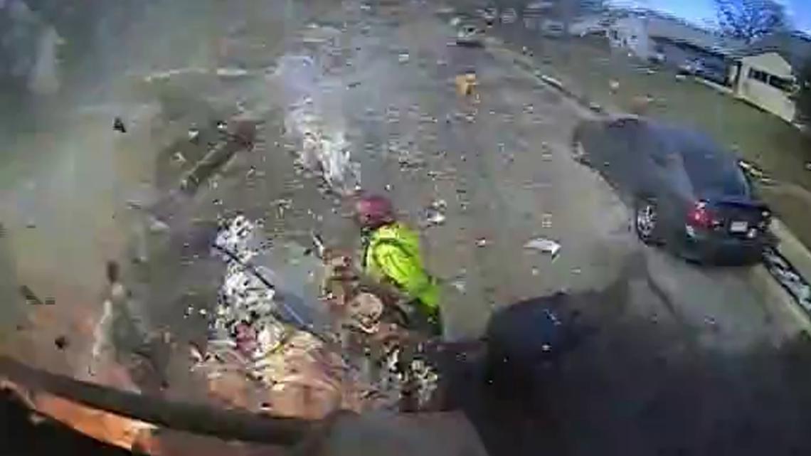 Video shows oxygen tank explode in garbage truck in Whitehall | 10tv.com