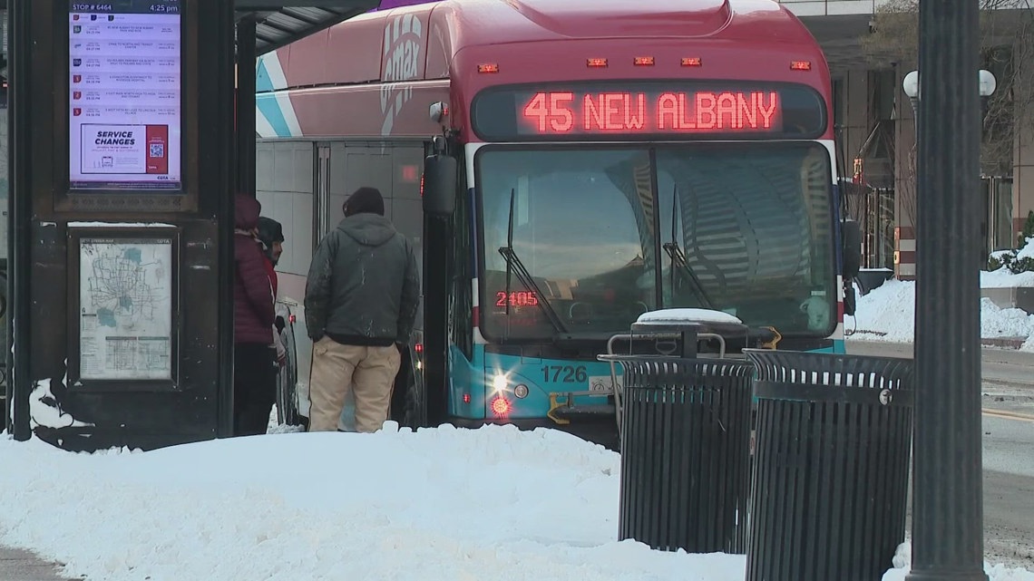 Snow-covered bus stops create safety concerns for COTA riders after ...