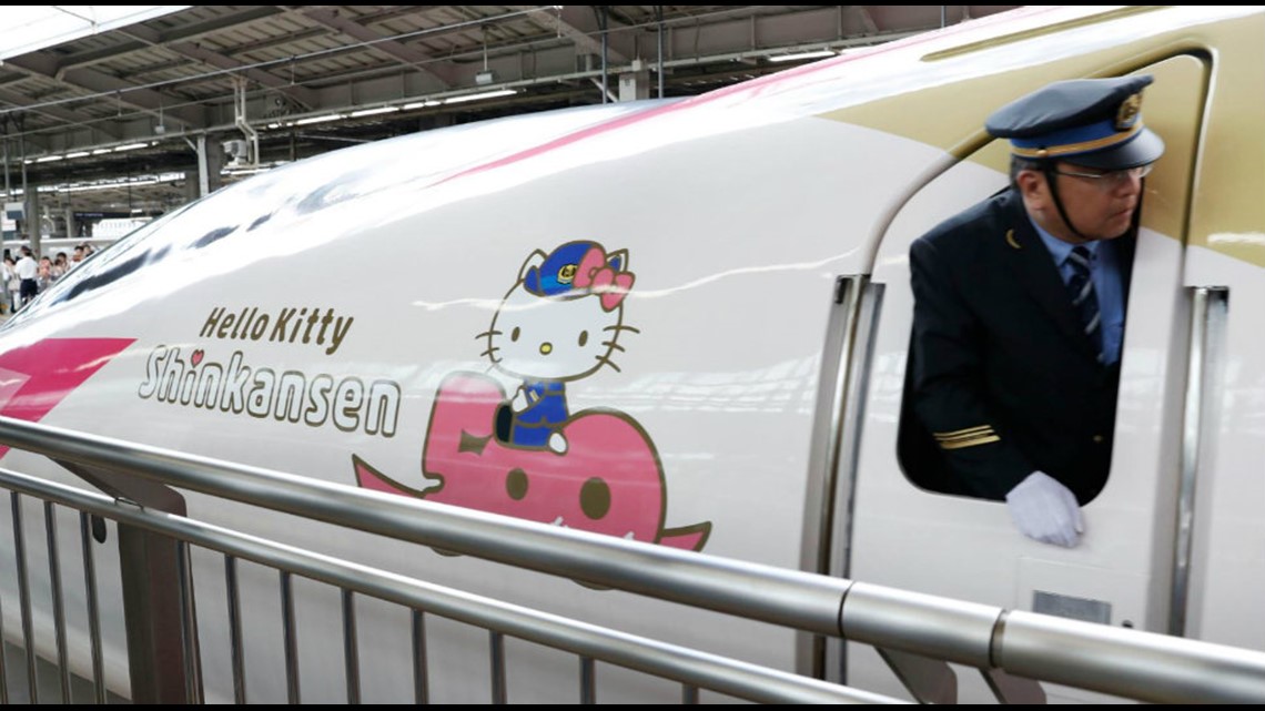 All aboard Hello Kitty: Pink bullet train debuts in Japan | 10tv.com