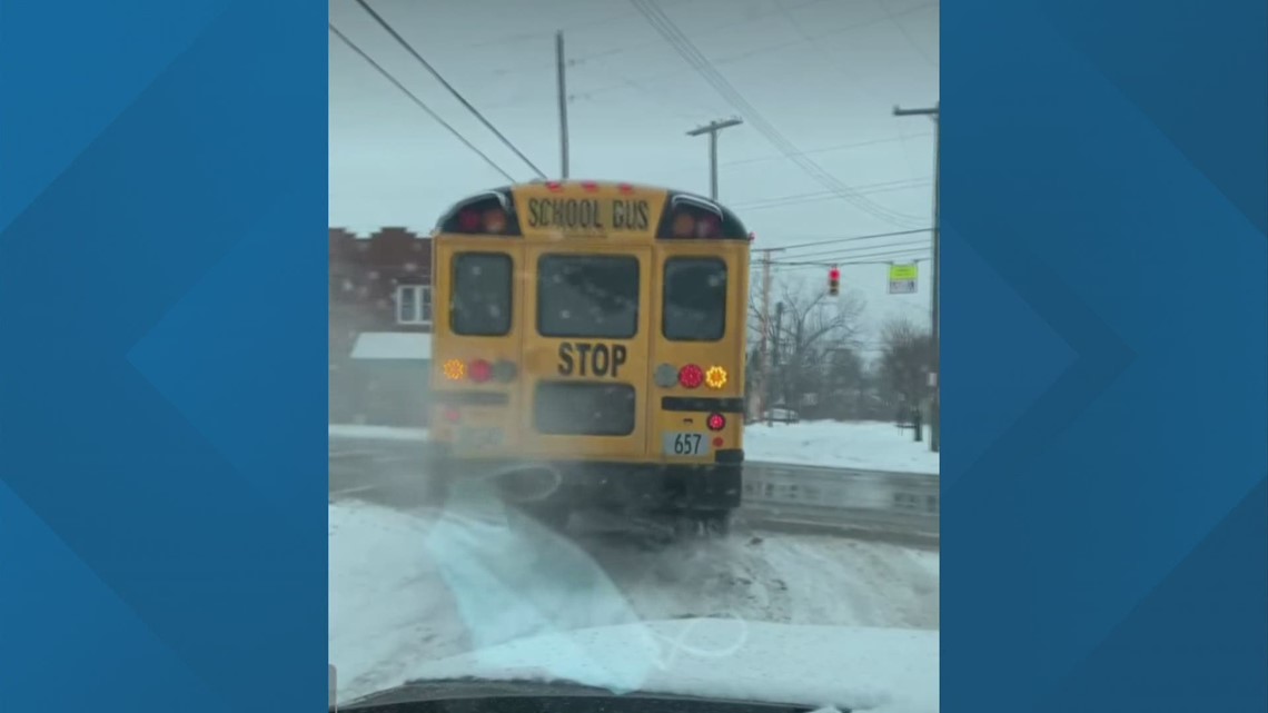 Columbus City Schools bus caught on camera turning left at red light ...