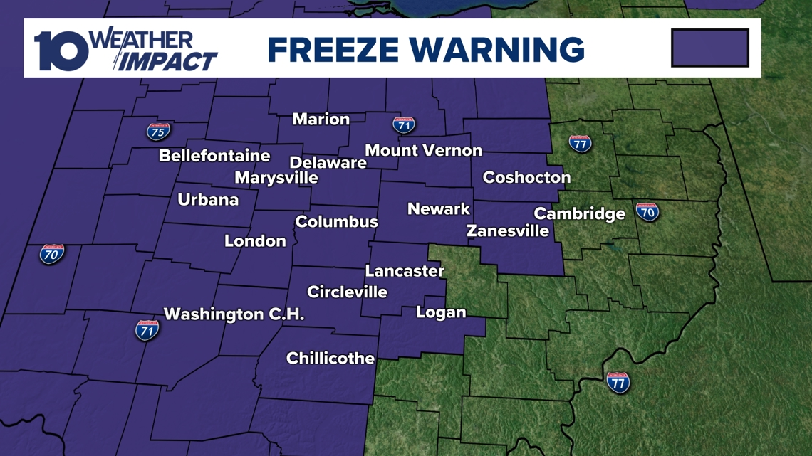 Freeze Warning issued for Columbus, Ohio | 10tv.com
