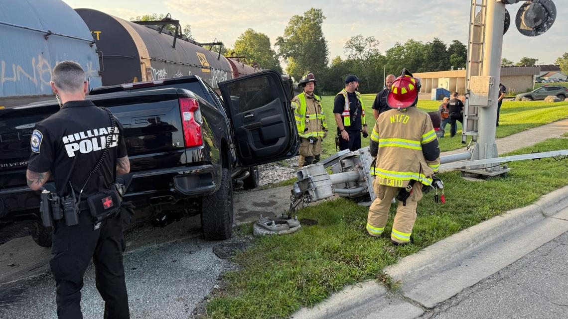Pickup truck struck by train in Hilliard | 10tv.com