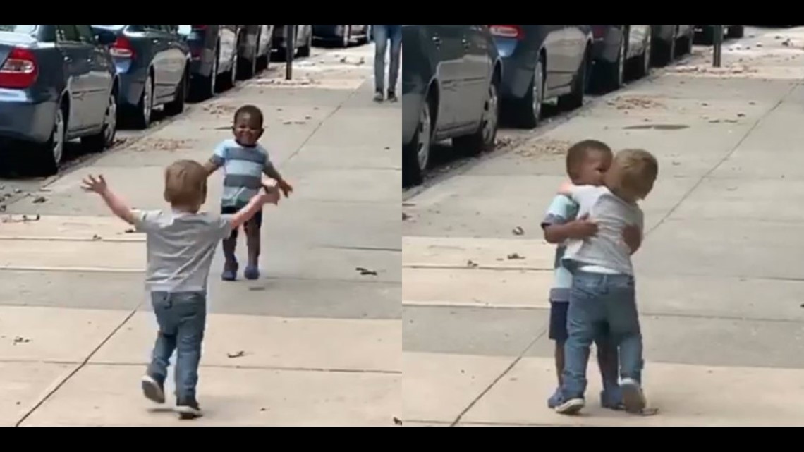 Adorable viral video shows toddler 'besties' running to give each other ...