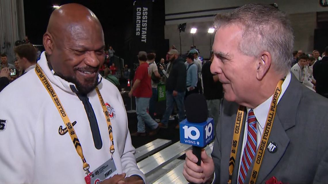 DL coach Larry Johnson | Ohio State Media Day at CFP National ...