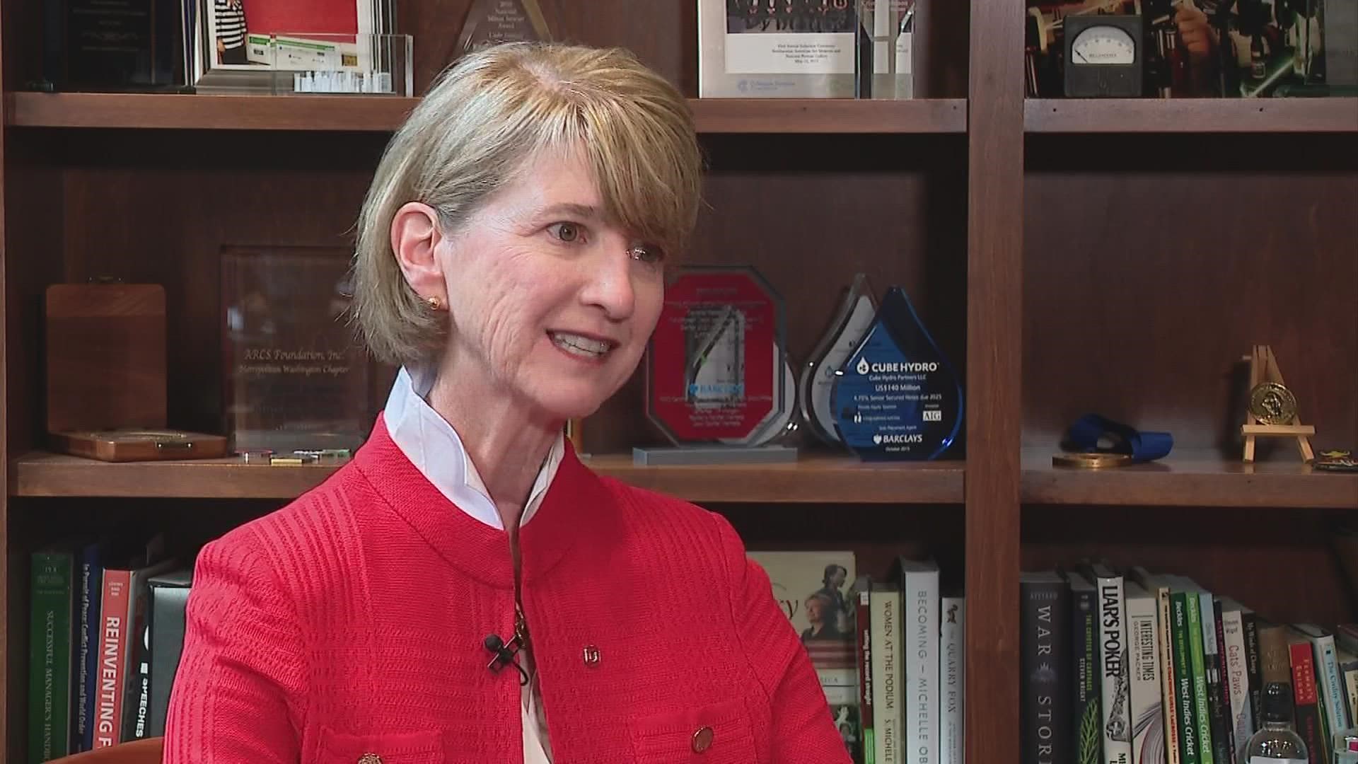 Ohio State President Kristina Johnson discusses Big Ten Conference ...