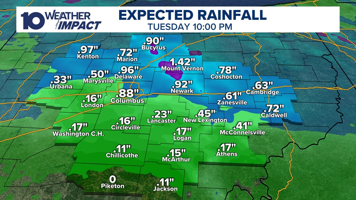 Rain totals throughout central Ohio | 10tv.com