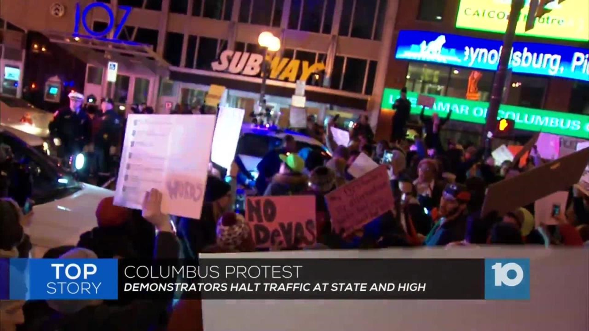 Police use mace to disperse protesters in downtown Columbus | 10tv.com