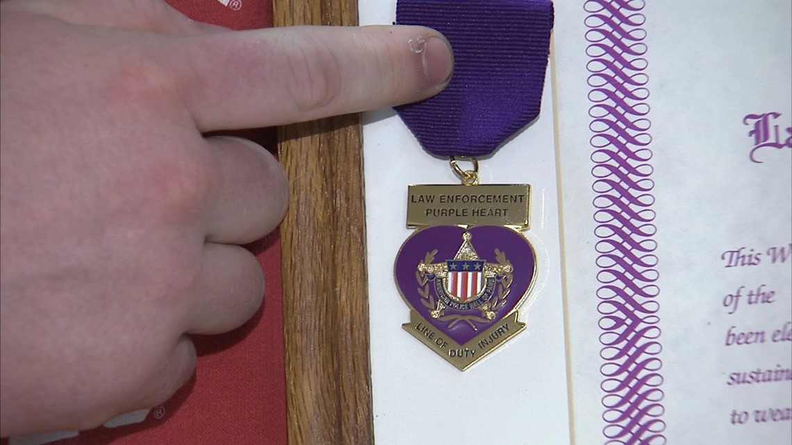 Officer Struck By Suspect Receives Purple Heart | 10tv.com