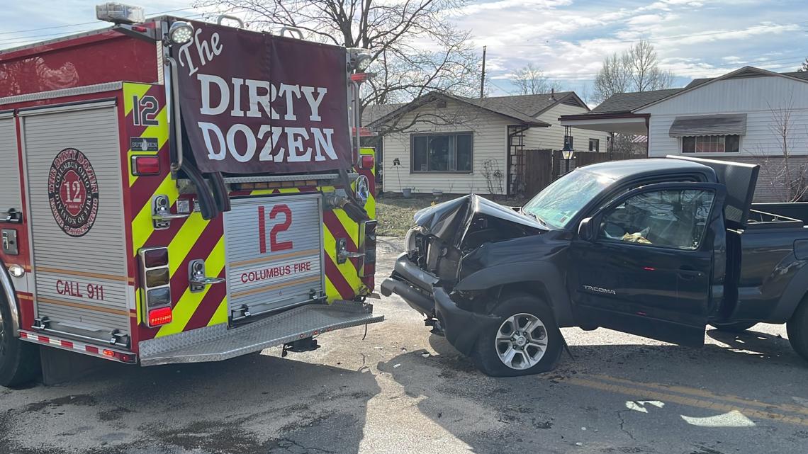 Police 1 Hospitalized After Crashing Into Columbus Fire Truck