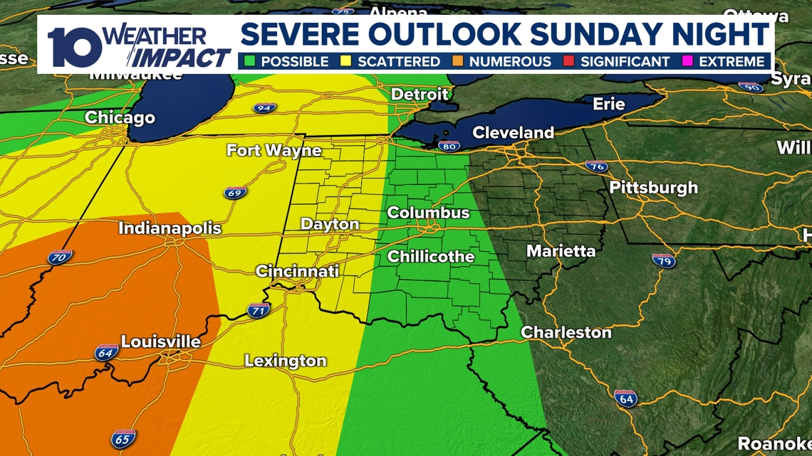 Storms & Wind Gusts Up to 50 mph: Impact to Ohio Sunday Night/Monday ...