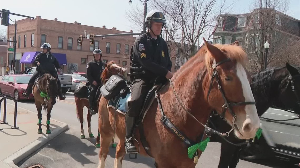 Columbus Police Mounted Horse Unit patrols Short North during St ...