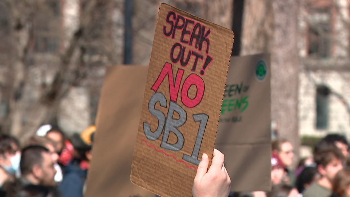 Protesters gather at Ohio State in opposition of Senate Bill 1 | 10tv.com