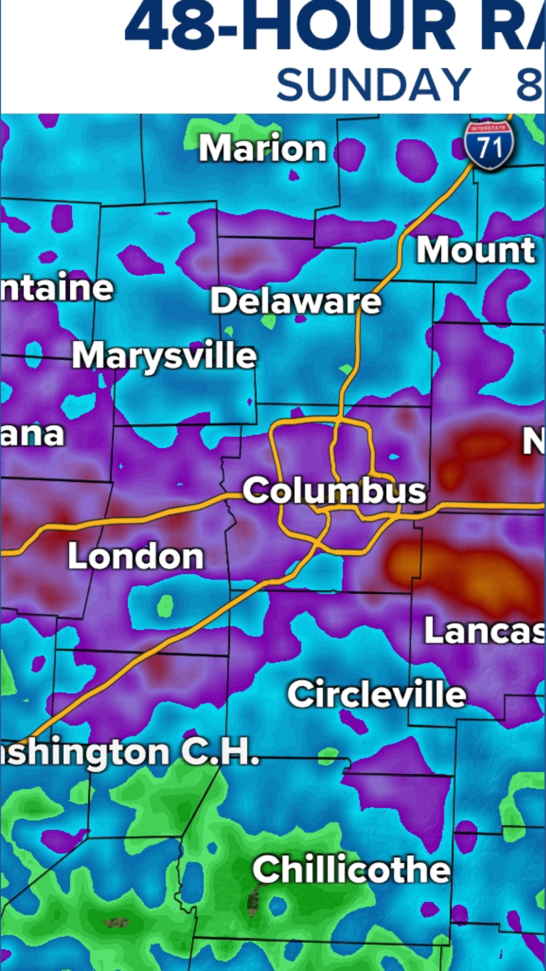 Rainfall totals: Heavy rain triggers flash flooding in central Ohio ...