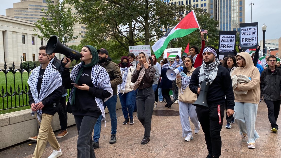 OSU “Students for Justice in Palestine” holds Stand with Gaza rally at ...