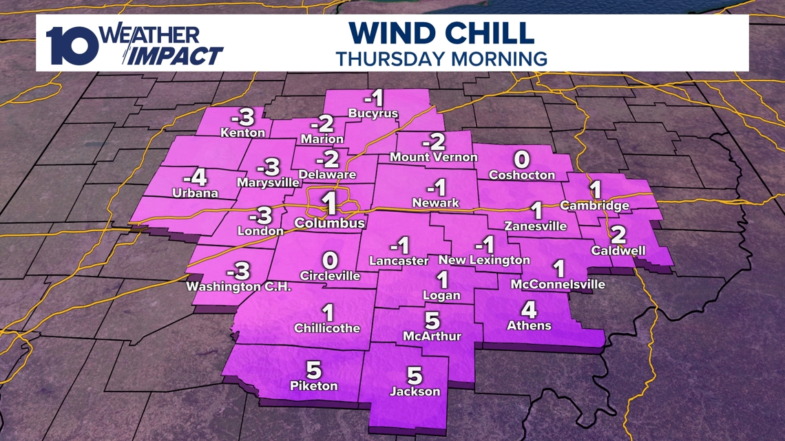 Columbus, OH Weather forecast | Wind chills near 0 degrees on Thursday ...