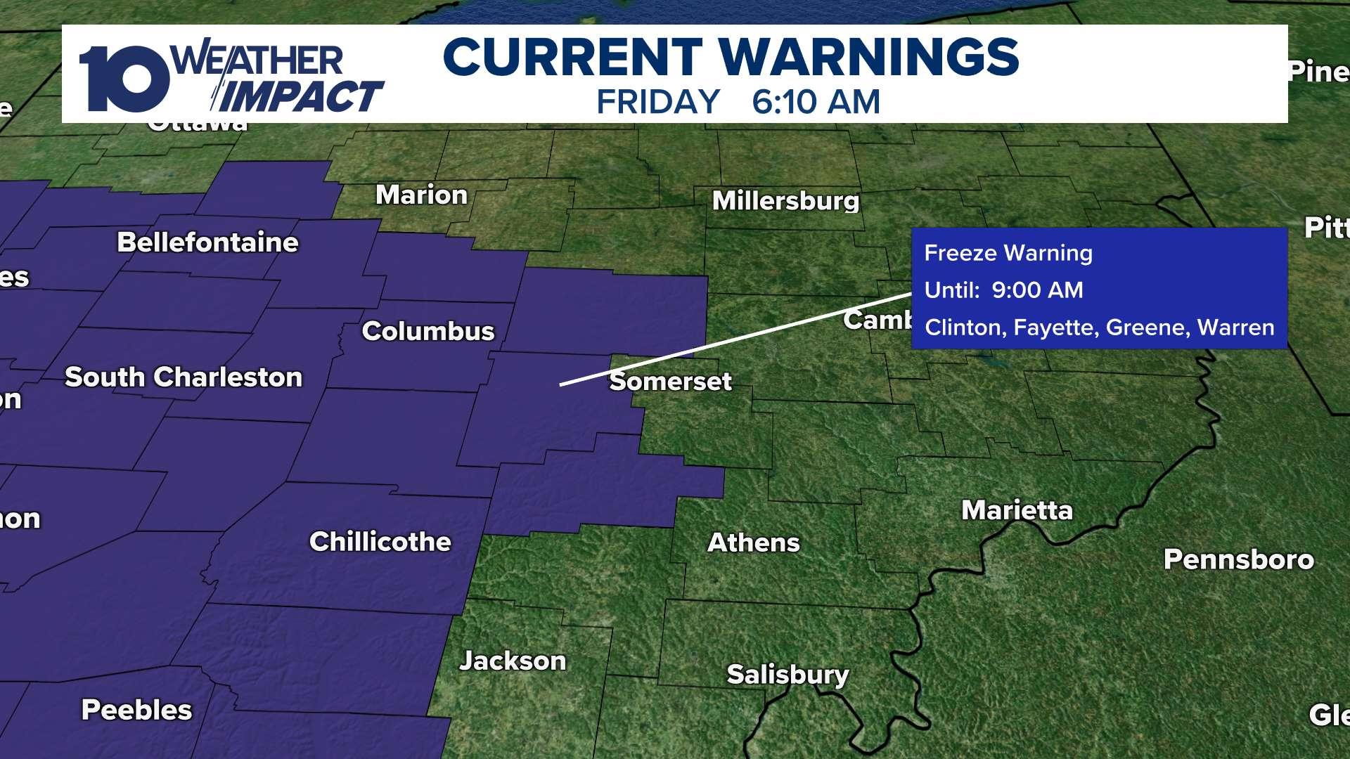 Freeze Warning issued for Columbus, Ohio | 10tv.com