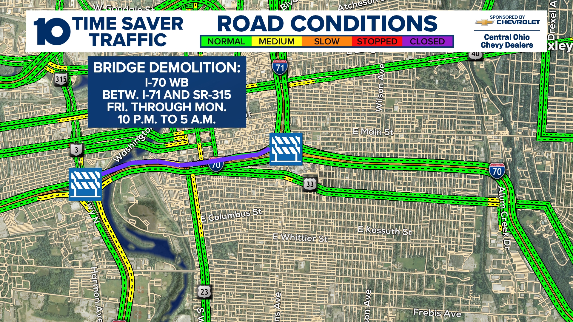 Multiple parts of downtown Columbus highways to close over the weekend ...
