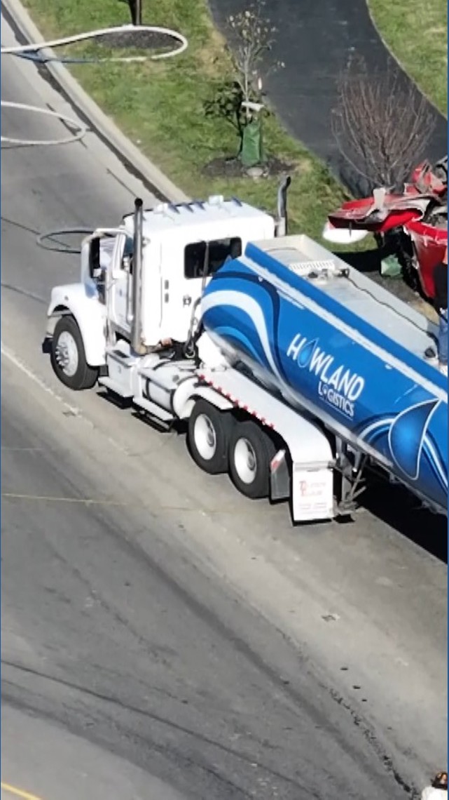Tanker truck overturns at Dublin roundabout, injuring truck driver ...